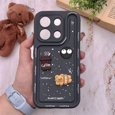 قاب گوشی Redmi Note 13 4g شیائومی سیلیکونی Solid Case منحنی برجسته تدی و میکروب نوک مدادی محافظ