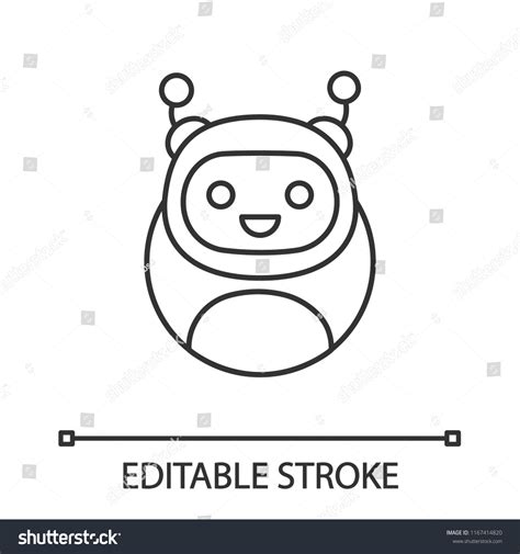 Chatbot Linear Icon Thin Line Illustration Stock Vector Royalty Free