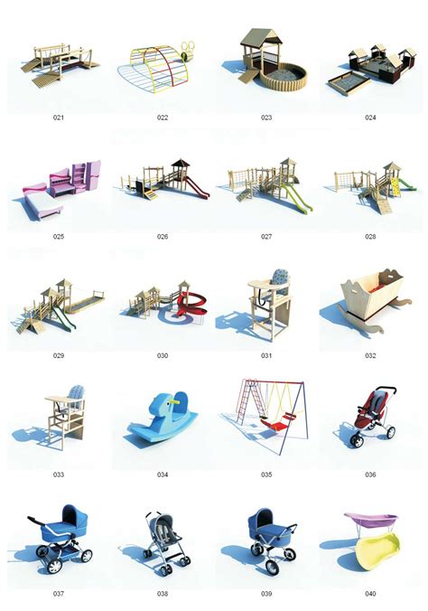 آبجکت وسایل پارک دانلود مدل سه بعدی لوازم پارک آبجکت وسایل بازی کودکان