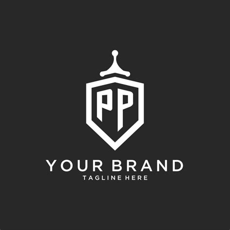 Pp Monogram Logo Initial With Shield Guard Shape Design 15785015 Vector Art At Vecteezy