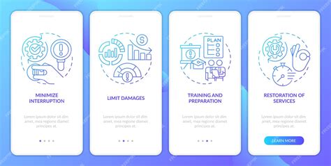 Premium Vector Disaster Recovery Plan Benefits Blue Gradient Onboarding Mobile App Screen