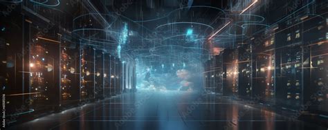 Concept Art Of Cloud Computing With A Network Of Interconnected Clouds And Data Centers