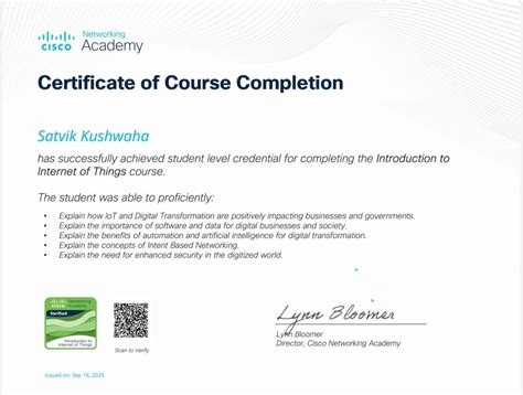 Cisco Certificate Satvik Kushwaha