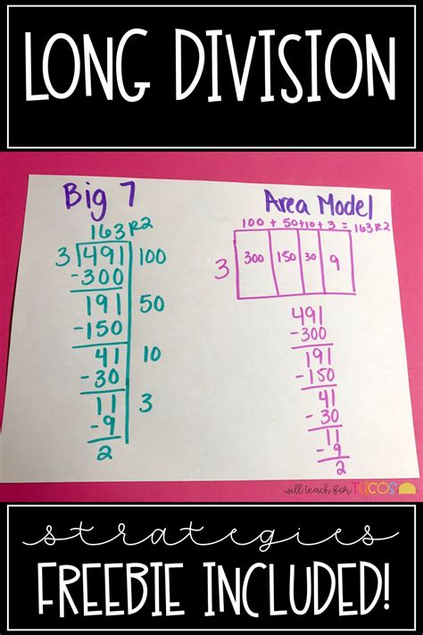 Long Division Strategies For Introducing Long Division Perfect For 4th Grade FREE Long