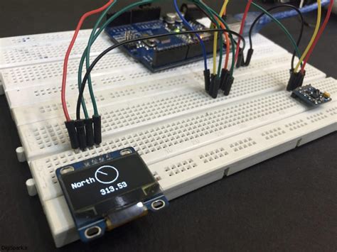آموزش راه اندازی ماژول قطب نما با نمایشگر Oled برد آردوینو دیجی اسپارک
