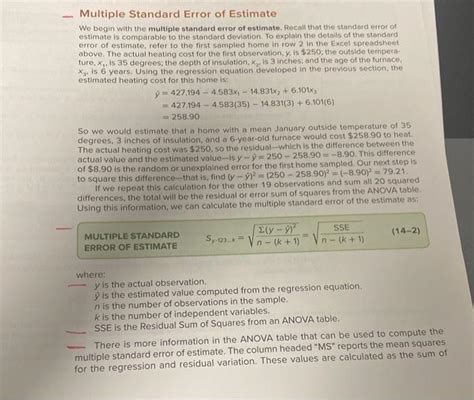 Solved Multiple Standard Error Of Estimate We Begin With Chegg Com
