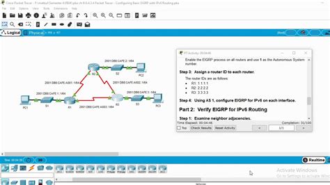 6434 Packet Tracer Configuring Basic Eigrp With Ipv6 Routing Youtube