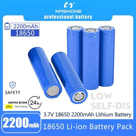 손전등용 리튬 이온 충전식 배터리 실제 대용량 배터리 팩 2200mah 18650 리튬 배터리 37v 20a 42v Aliexpress