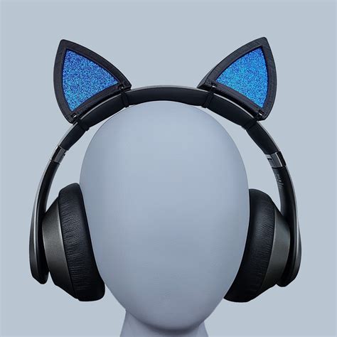 Customizable Clip On Cat Ears For Headphones Black Or White Etsy Uk