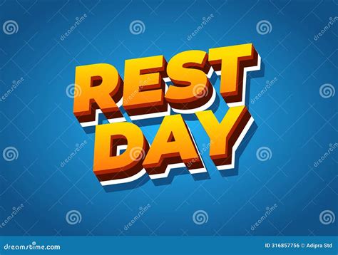 Rest Day Text Effect In 3d Style With Good Colors Stock Illustration