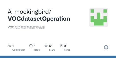 GitHub A mockingbird VOCdatasetOperation VOC类型数据集操作库函数