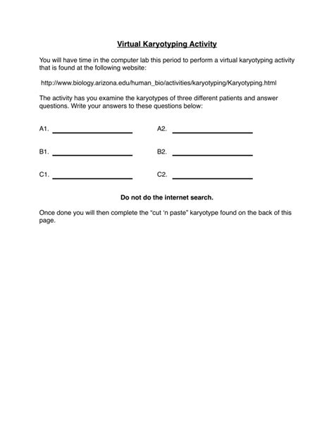 Virtual Karyotype Activity