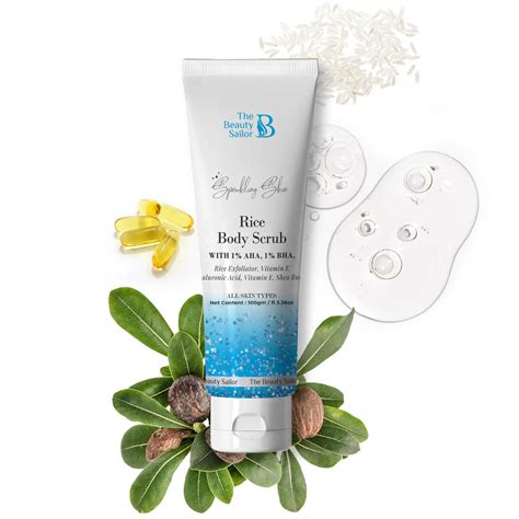 Rice Body Scrub With 1 Aha And Bhathe Beauty Sailor