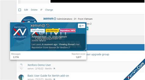 User Reputation Score Banner For Xenforo XenVn