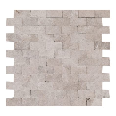 1×2 Aqua Gray Split Face Keystone Tile