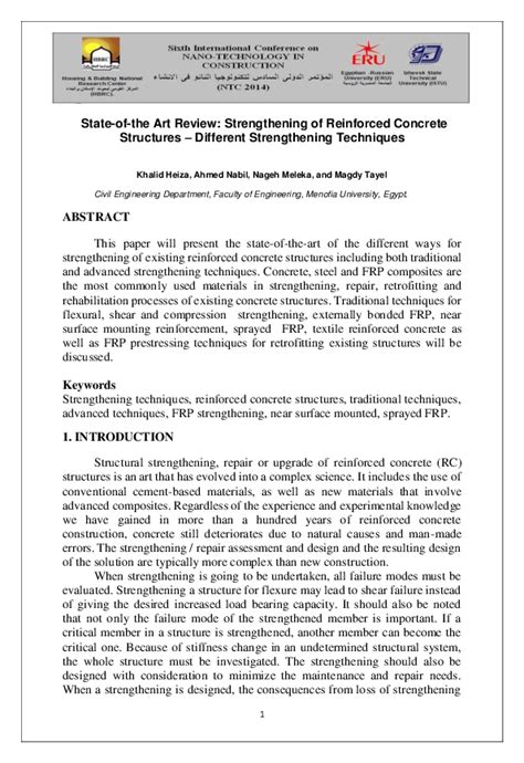 Pdf State Of The Art Review Strengthening Of Reinforced Concrete Structures Different