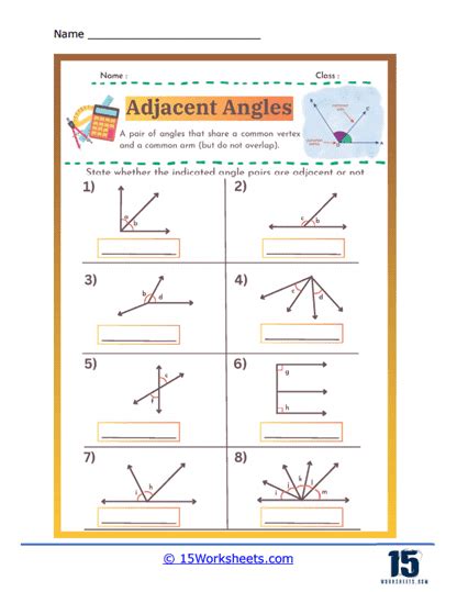 Adjacent Angles Worksheets 15