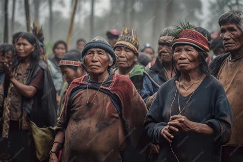 Premium Ai Image A Group Of Indigenous People Protesting Against
