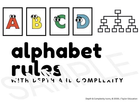 Alphabet Rules With Depth And Complexity Kinder 2nd Grade The