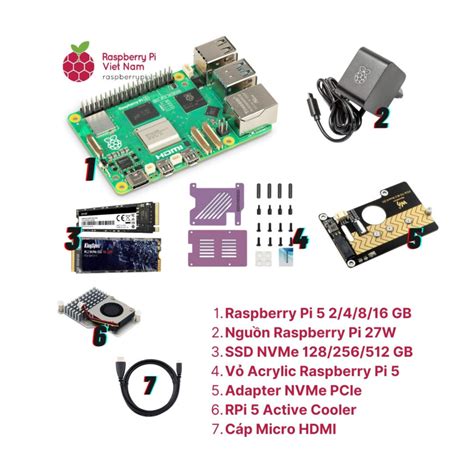 Raspberry Pi 5 Super Computer Kit Miễn Phí Cài Hệ điều Hành