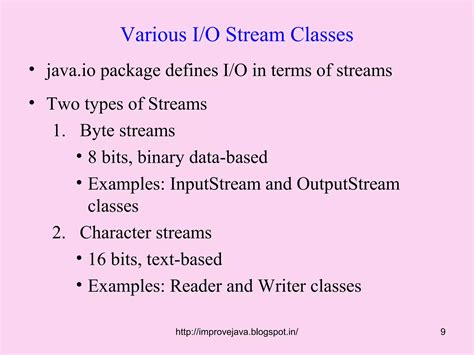 Various Io Stream Classes 47