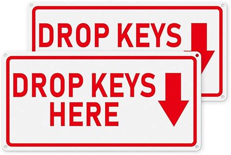 Yikiada Drop Keys Here Sign 12 × 6 Inches Aluminum Self
