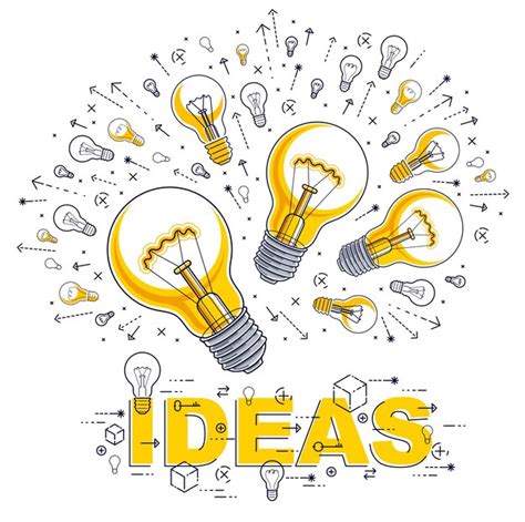premium vector shining light bulb and set of lightbulb icons ideas