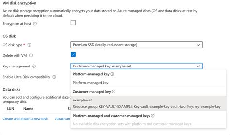 Azure Portal Sse로 고객 관리형 키 사용 관리 디스크 Azure Virtual Machines Microsoft Learn