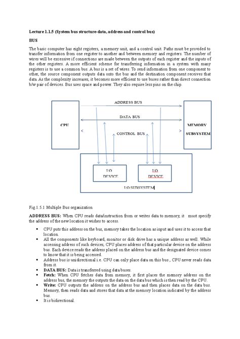 Lecture System Bus Structure Data Address And Control Bus Lecture System Bus