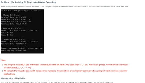 Solved Problem Manipulating Bit Fields Using Bitwise