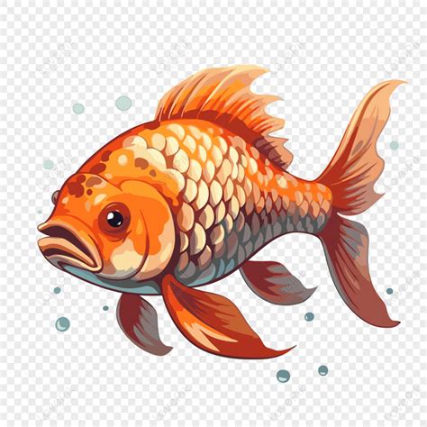잉어 클립 아트 황금 물고기 캐릭터 일러스트 만화 벡터 Png 일러스트 무료 다운로드 Lovepik