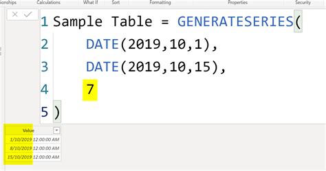 Creating A List Of Numbers Or Dates In Power Bi Using Generateseries