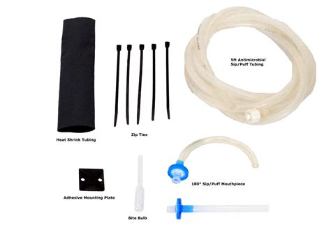 Sip N Puff Tubing Kit With Mouthpieces And Accessories Vacuum Packed