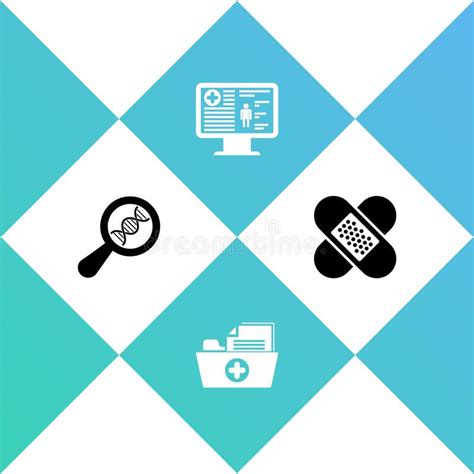 Set Dna Research Health Record Map Klinische Op Monitor En