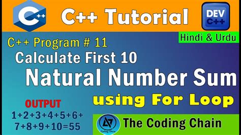 C Program 11 Print Sum Of First 10 Natural Numbers Using Loops