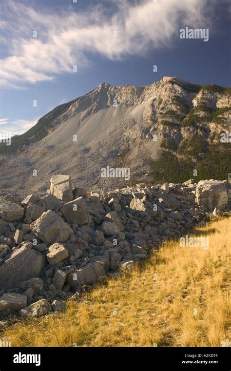 Canada Alberta Crowsnest Pass Area Frank View Of The 1903 Frank