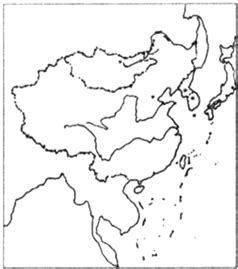 东亚地形图简图 东亚简图 随意云