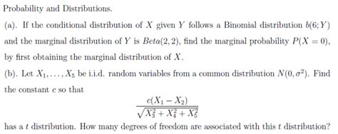 Solved Probability And Distributions A If The Chegg