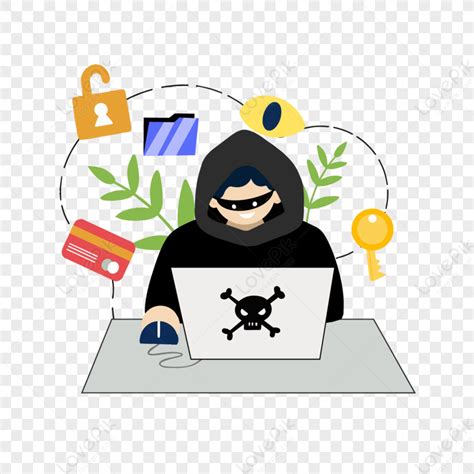Cartoon Hand Drawn Computer Hacker Line Unlock Illustrationtheft Cartoon Hand Drawn Computer Hacker Line Unlock Illustrationtheft