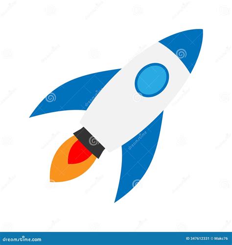 Rocket Space Ship Space Rocket Launch With Fire Stock Illustration Illustration Of Emblem