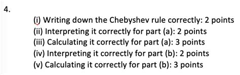 Solved 4 I Writing Down The Chebyshev Rule Correctly 2