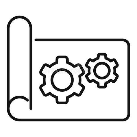 Solitary Tech Cog Icon Outline Vector Device Capacity Stock Vector