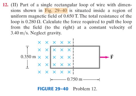 Solved 12 Ii Part Of A Single Rectangular Loop Of Wire