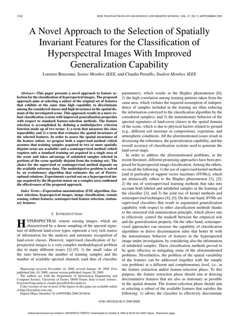 Pdf A Novel Approach To The Selection Of Spatially Invariant Features