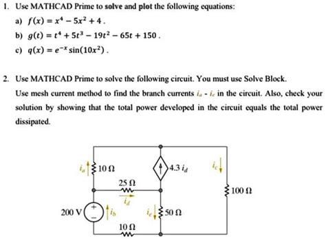 Solved Use Mathcad Prime To Solve And Plot The Following Equations A
