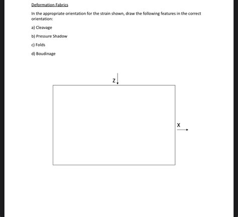 Solved Deformation Fabricsin The Appropriate Orientation For