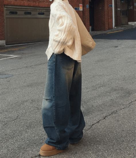 2color 워너 핀턱 워싱 데님 와이드팬츠 에이블리