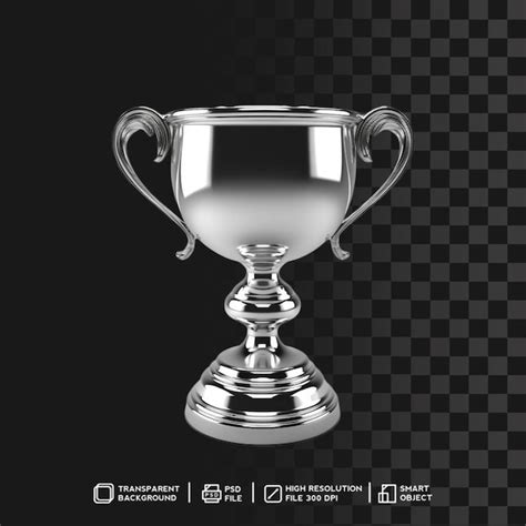 투명 배경에 권위 있는 트로피 프리미엄 Psd 파일