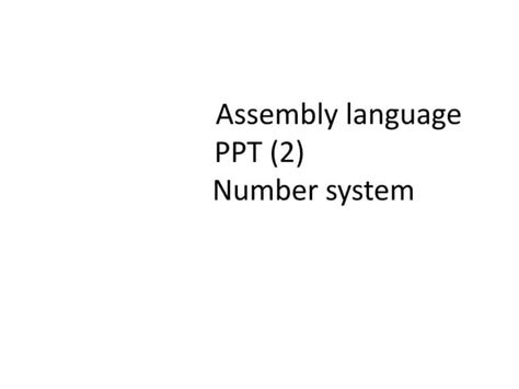 Assembly Language 2 Ppt