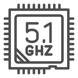 Cpu Icon On White 8 Core Processor Royalty Free Vector Image